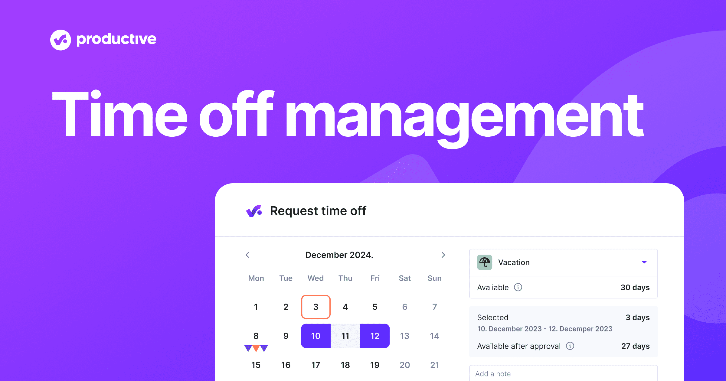 Time Off Management - Productive